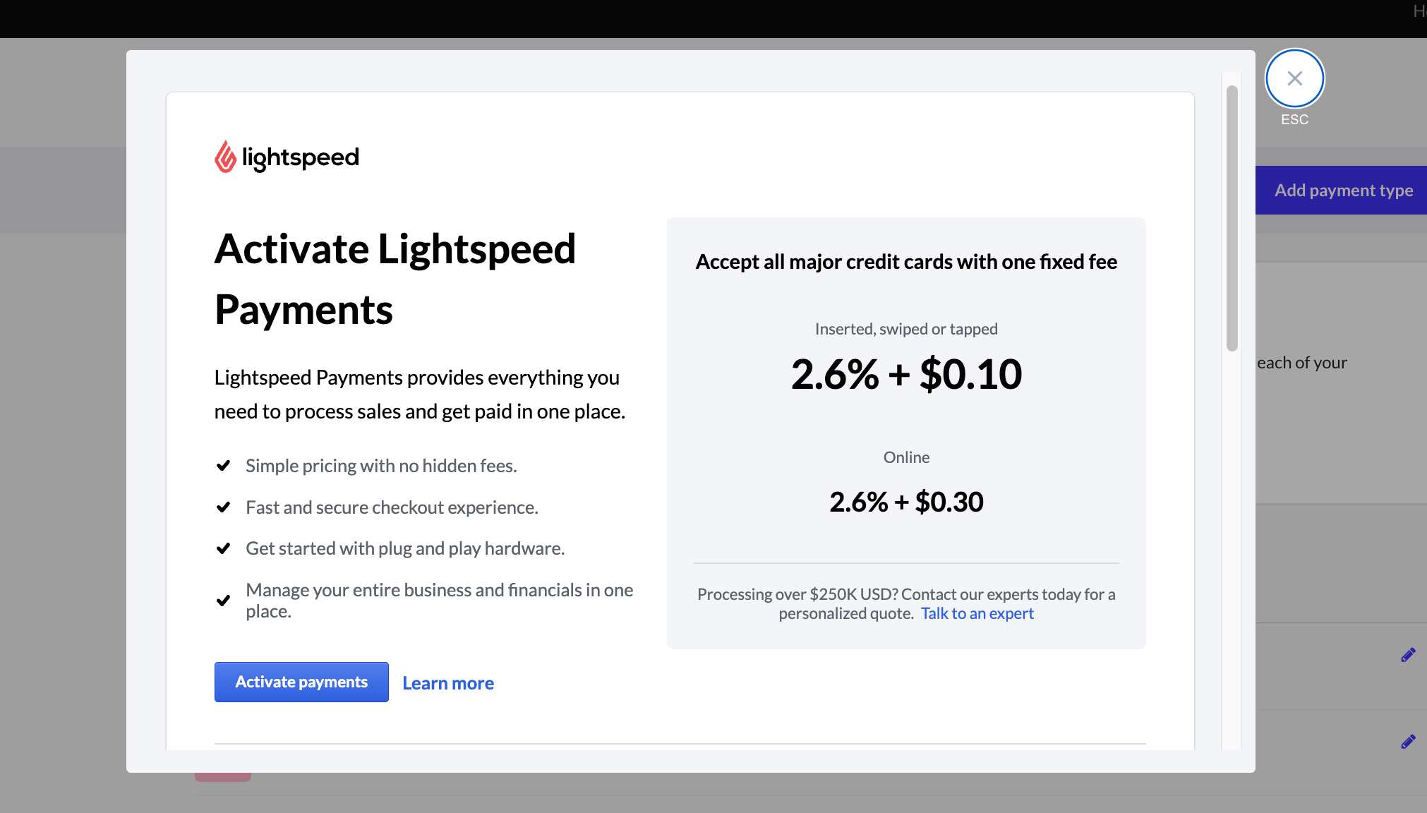Applying for Lightspeed Payments – Lightspeed Retail (X-Series)