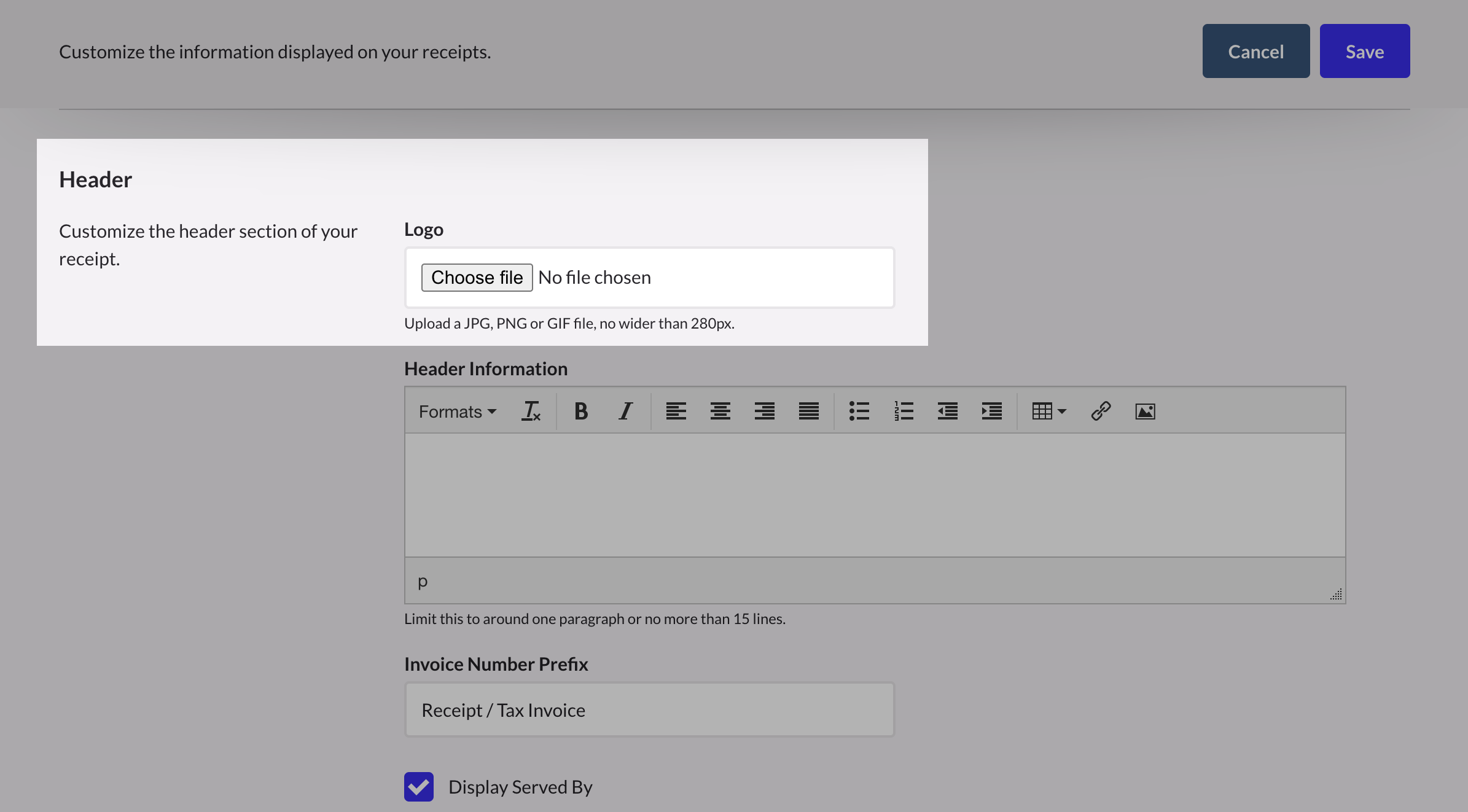 Setting up your receipt templates – Lightspeed Retail (X-Series)