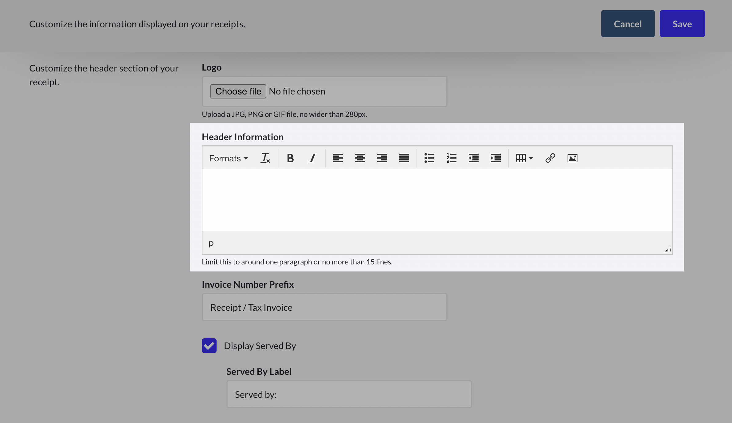 Setting up your receipt templates – Lightspeed Retail (X-Series)