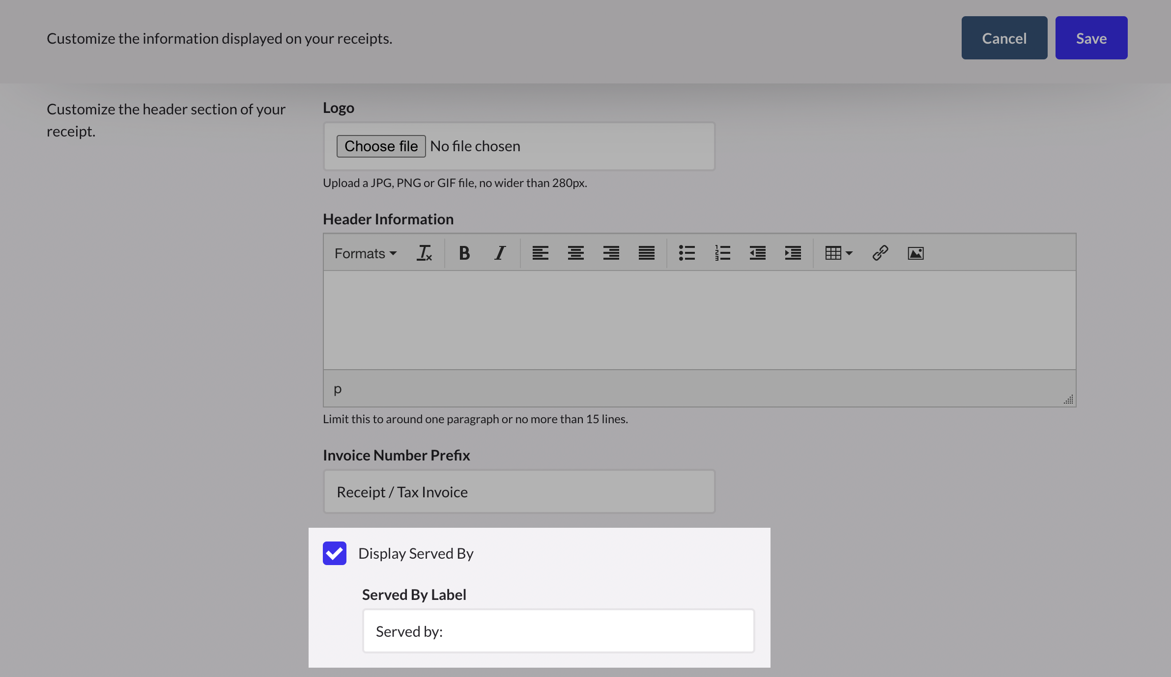 Setting up your receipt templates – Lightspeed Retail (X-Series)