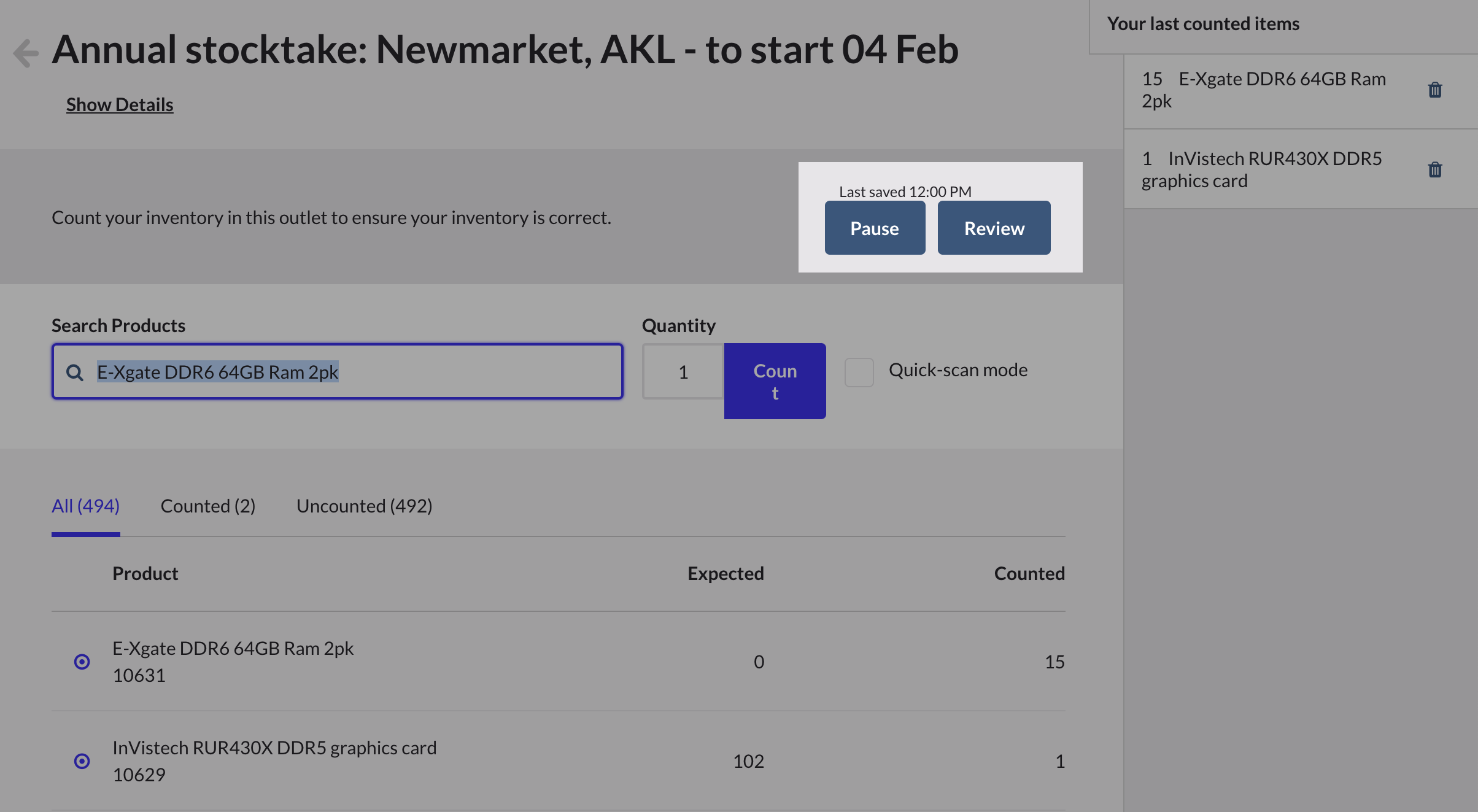 Full inventory counts – Lightspeed Retail (X-Series)
