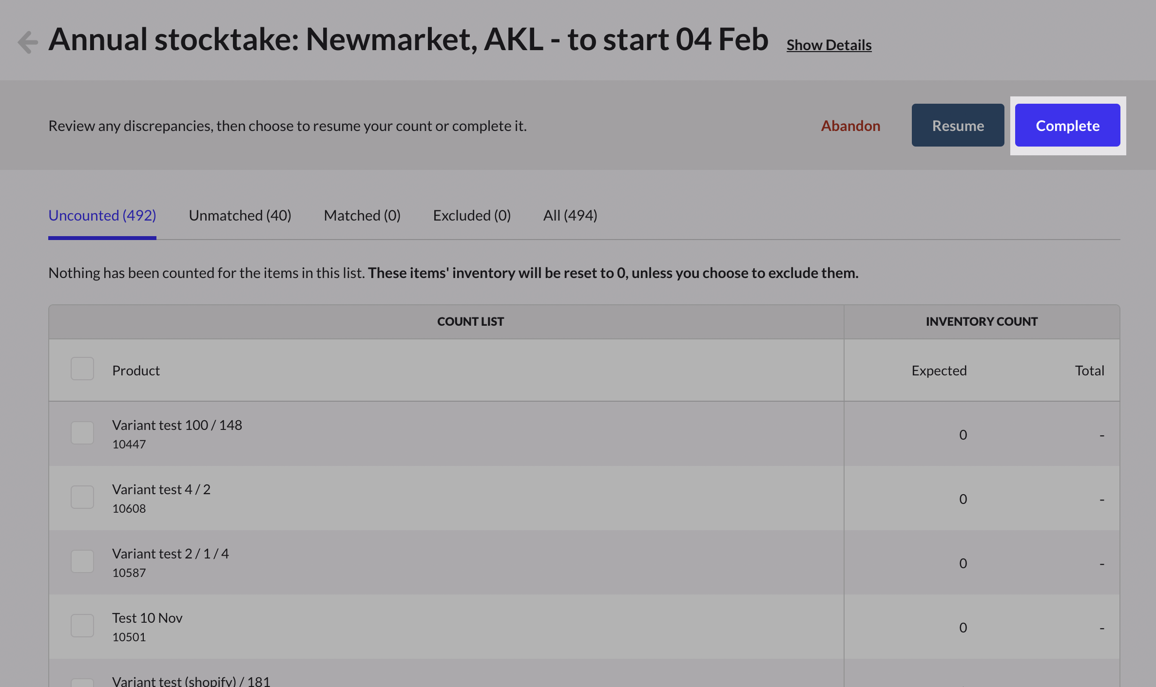 Full inventory counts – Lightspeed Retail (X-Series)