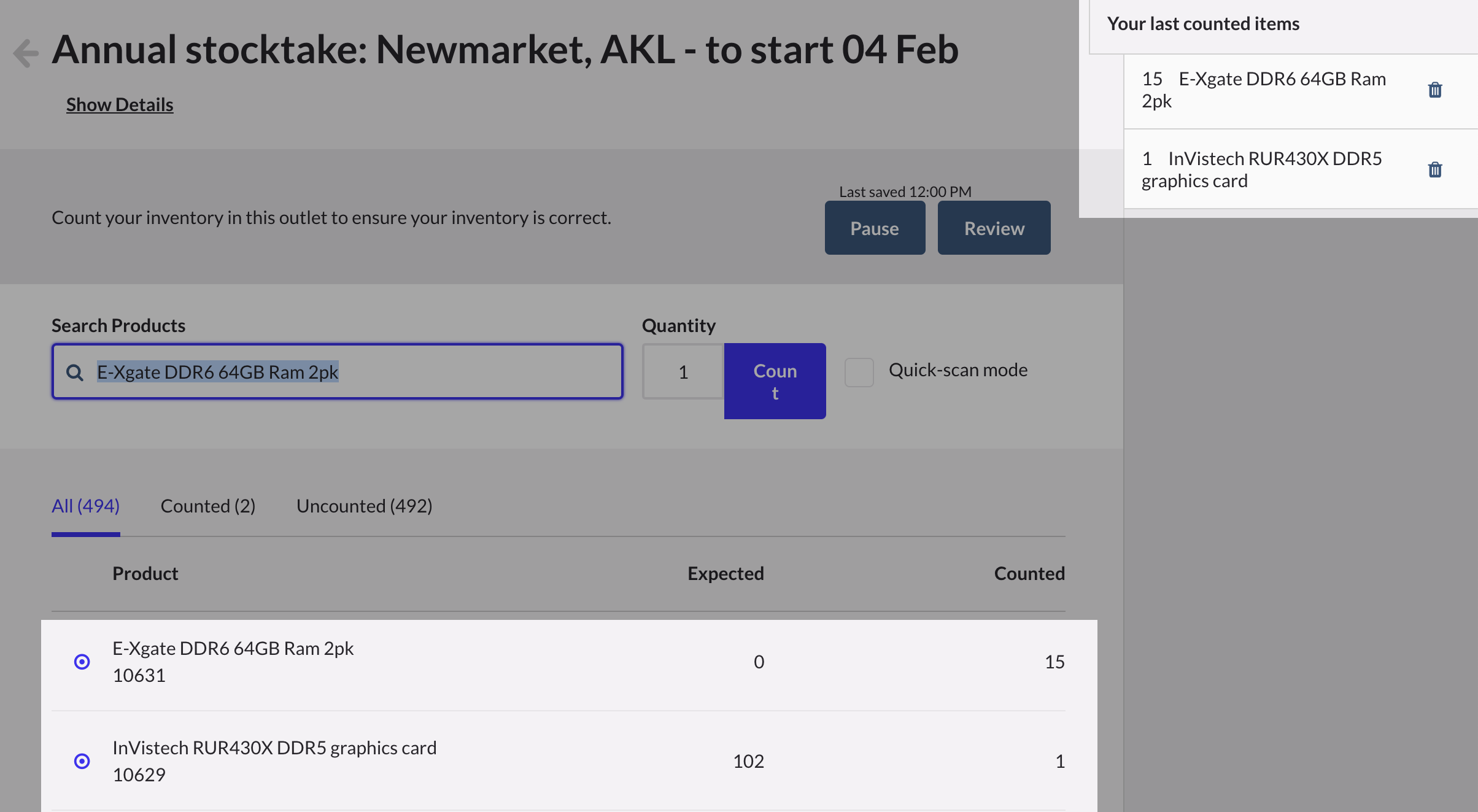 Full inventory counts – Lightspeed Retail (X-Series)