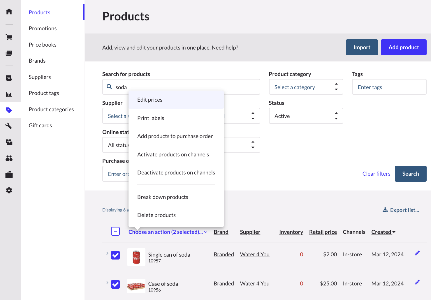 Editing products – Lightspeed Retail (X-Series)