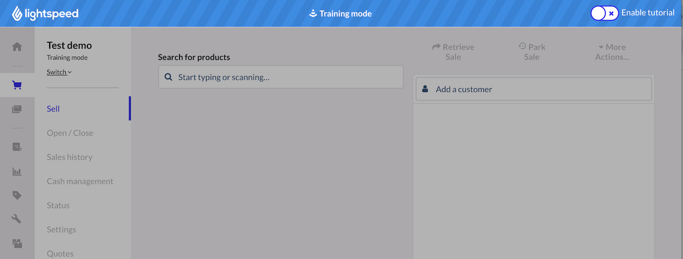 Using training mode – Lightspeed Retail (X-Series)