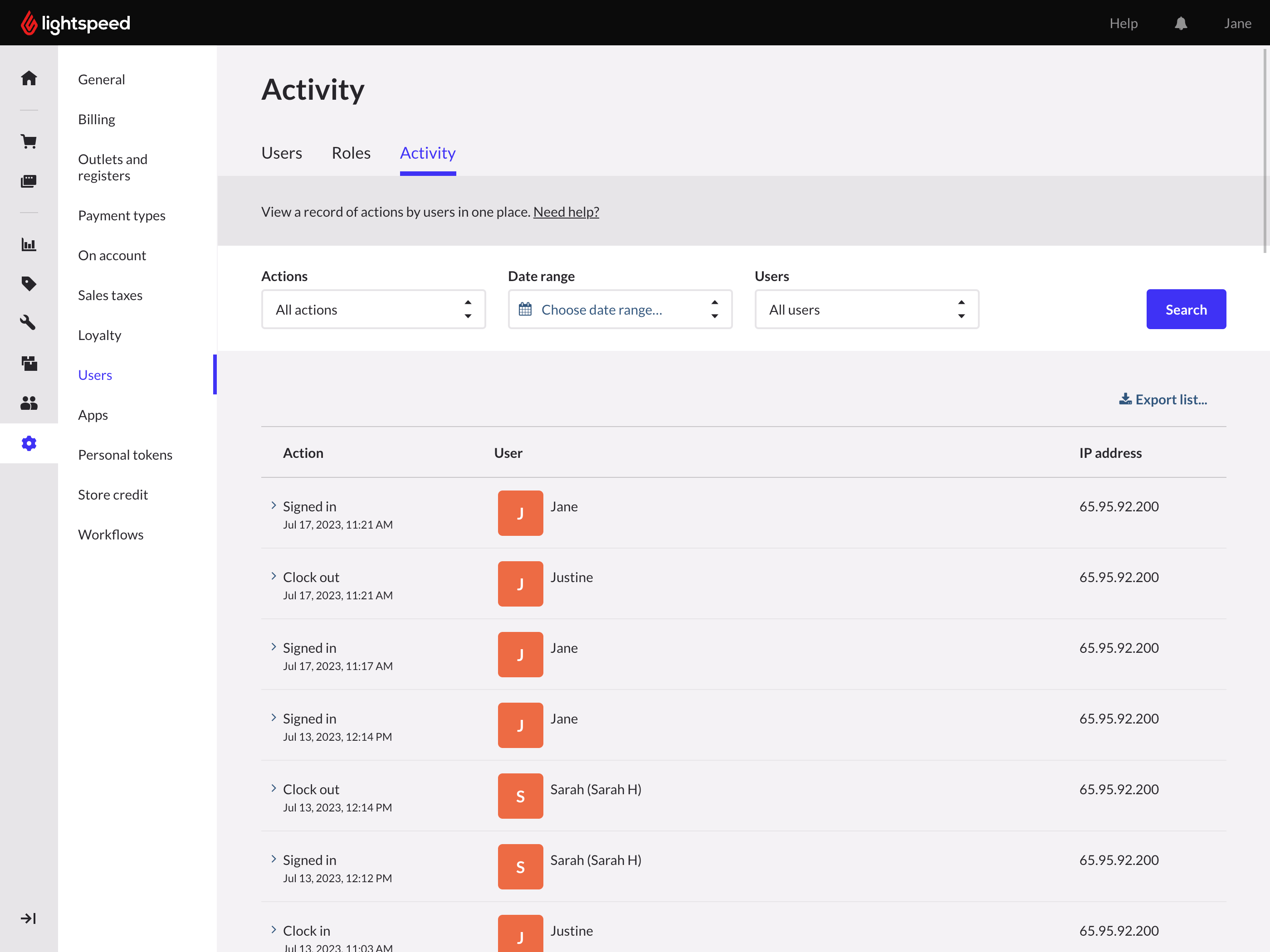 Tracking user logins in Retail POS (X-Series) – Lightspeed Retail (X-Series)