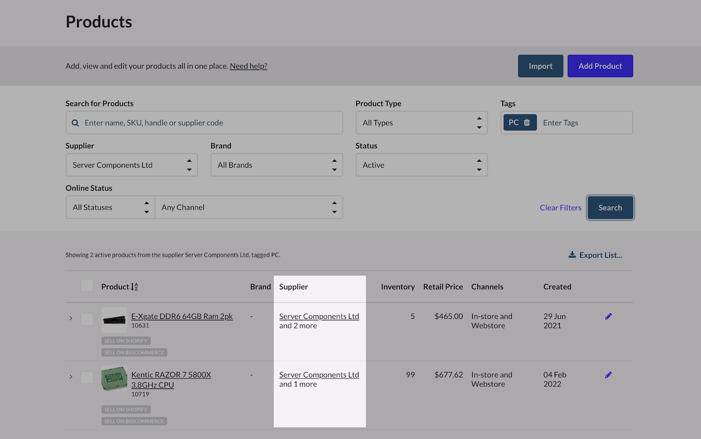 Managing suppliers – Lightspeed Retail (X-Series)