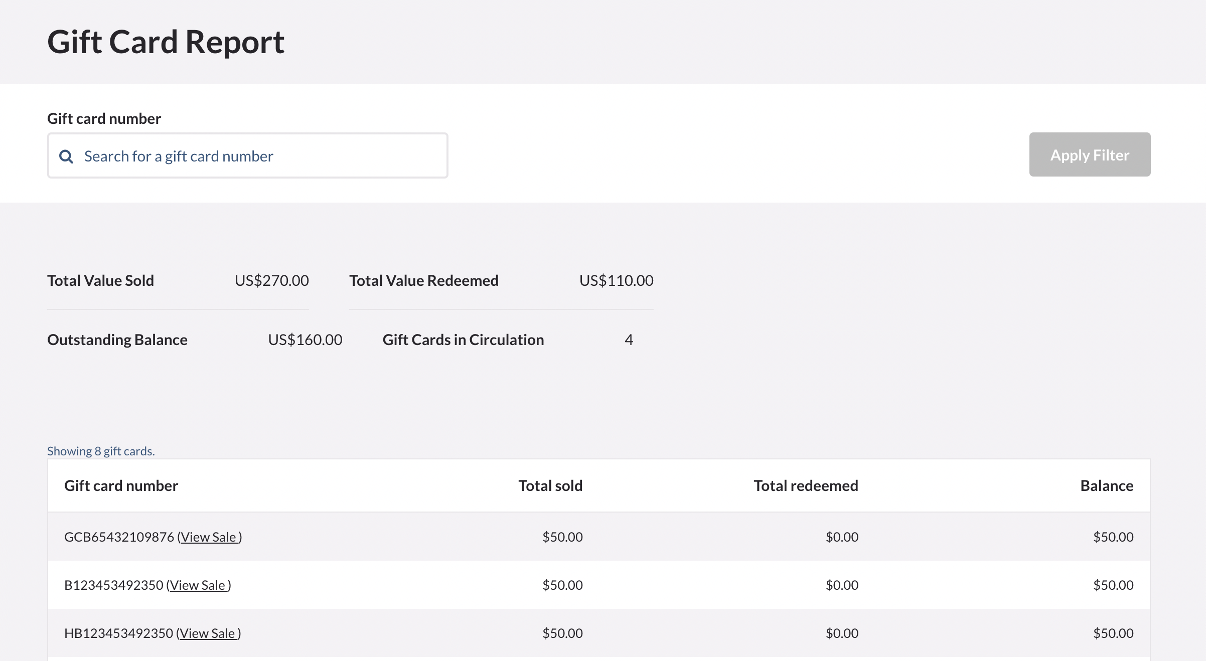 Using the gift card report – Lightspeed Retail (X-Series)