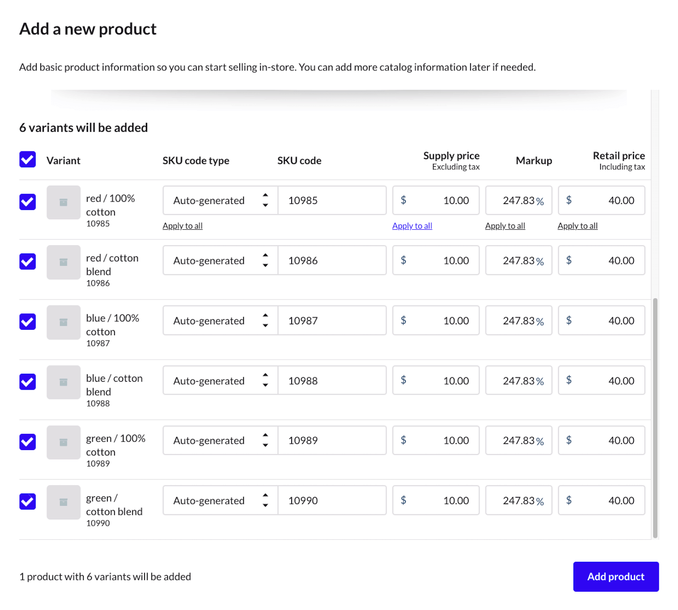 Using the quick add product modal – Lightspeed Retail (X-Series)