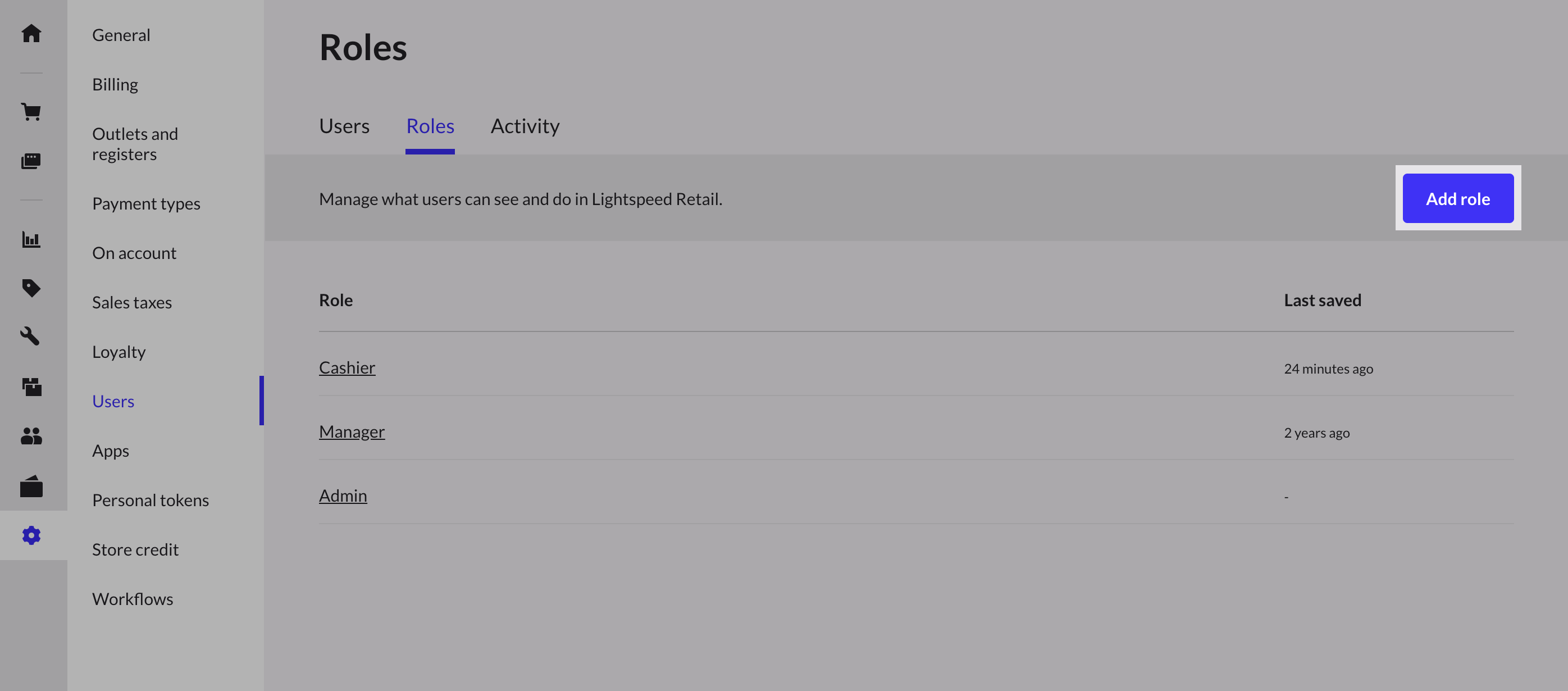 Setting user roles and permissions – Lightspeed Retail (X-Series)
