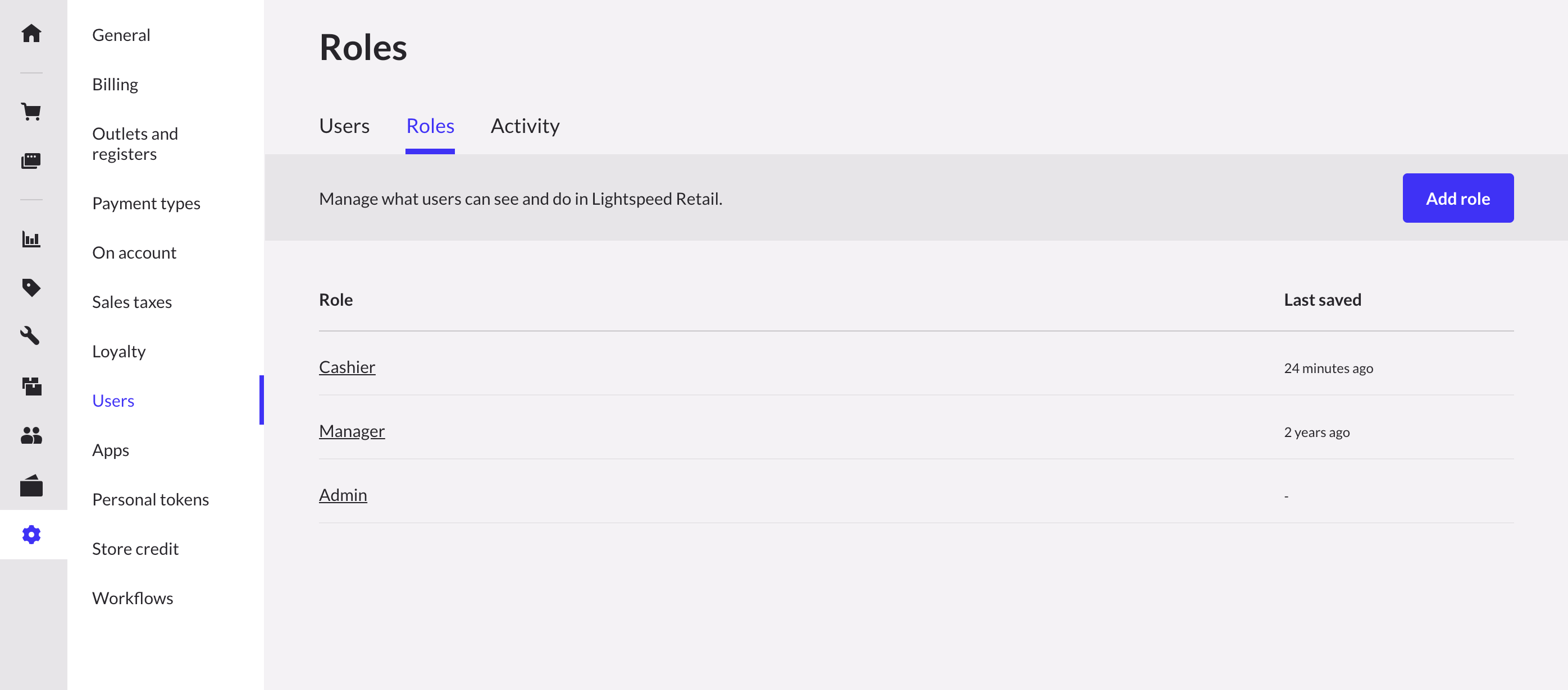 Setting user roles and permissions – Lightspeed Retail (X-Series)