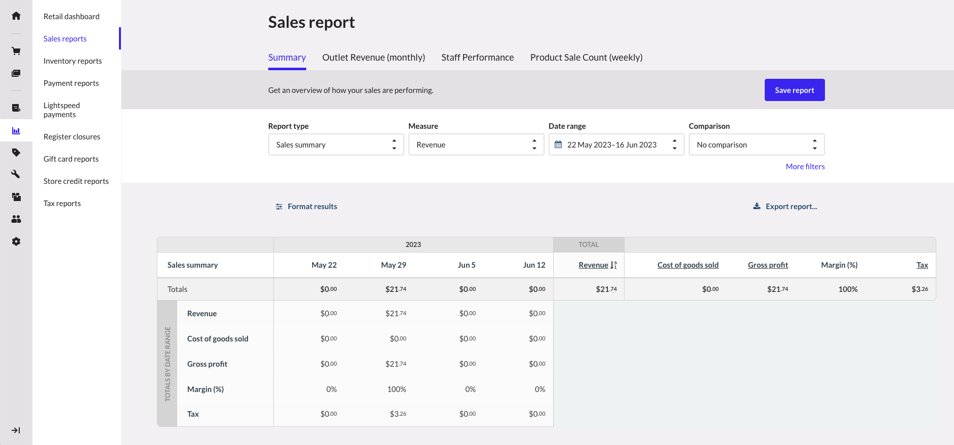 Saving customized reports – Lightspeed Retail (X-Series)