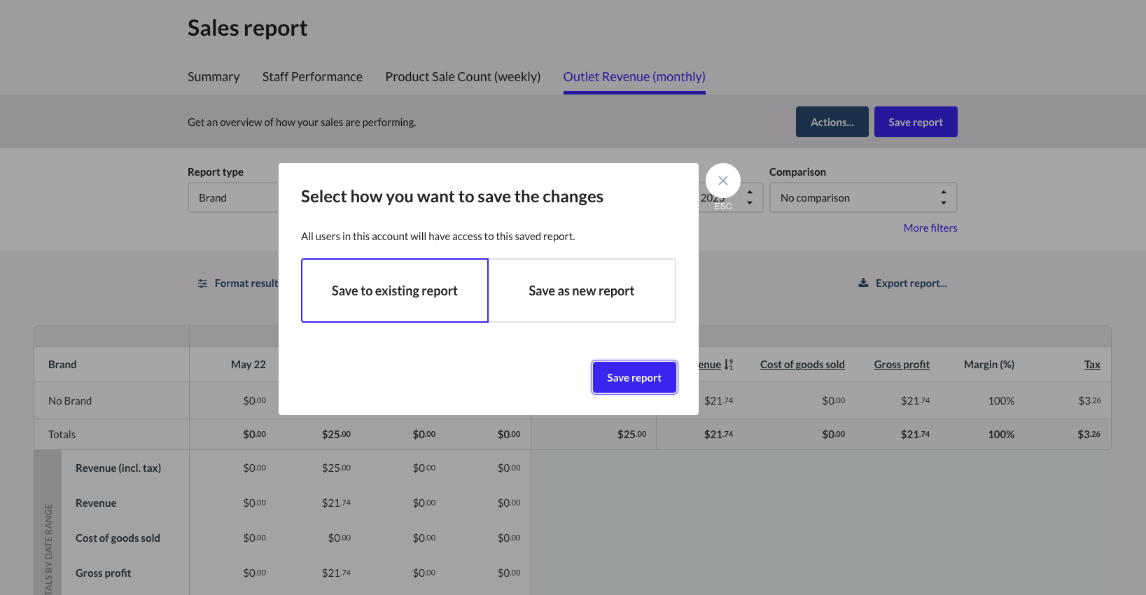 Saving customized reports – Lightspeed Retail (X-Series)