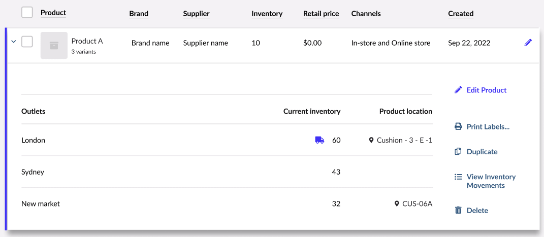 Adding and viewing product locations – Lightspeed Retail (X-Series)