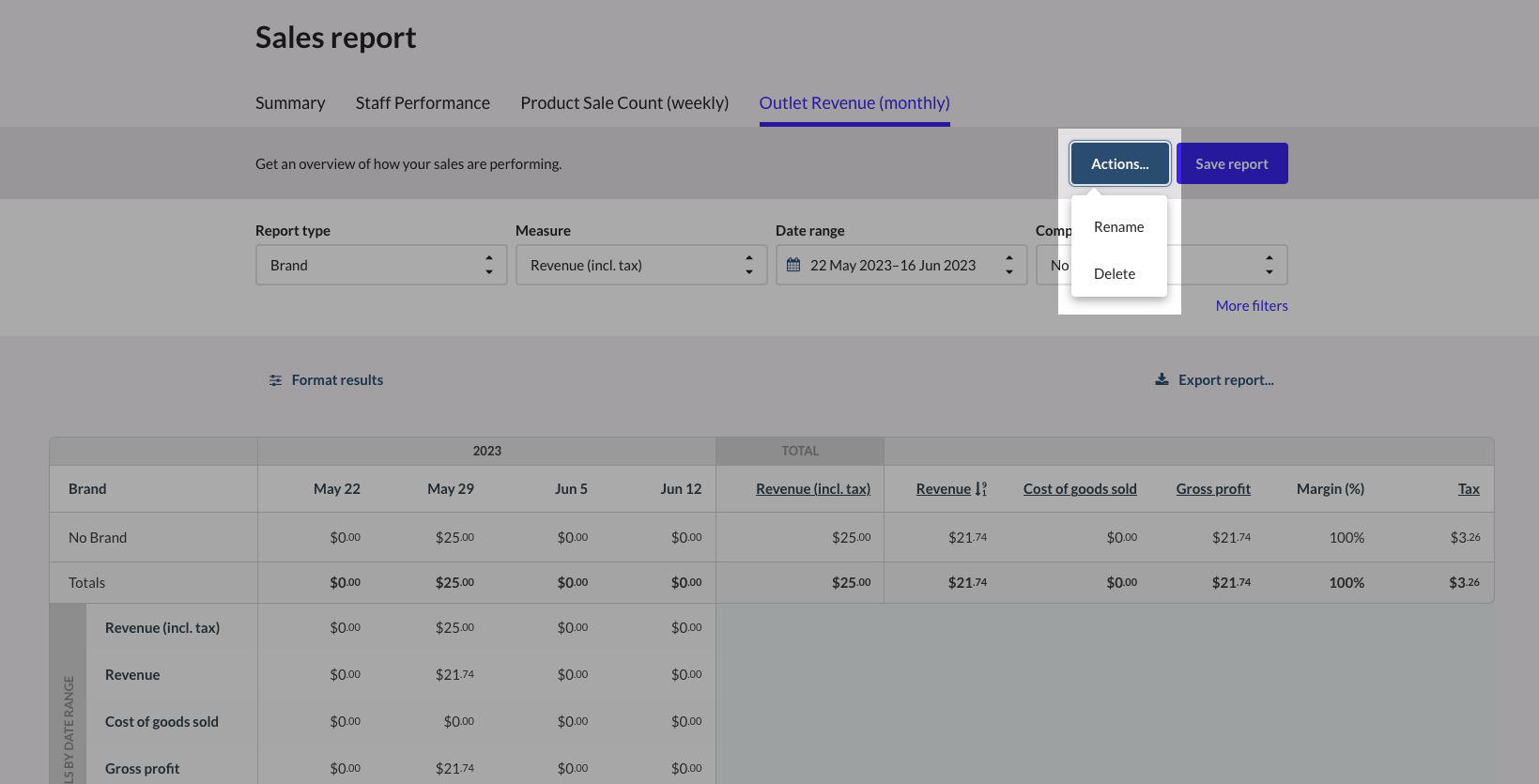 Saving customized reports – Lightspeed Retail (X-Series)