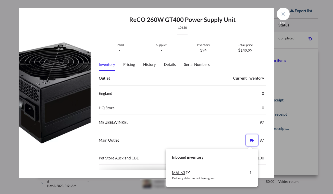 Tracking inbound inventory in Retail POS (X-Series) – Lightspeed Retail ...