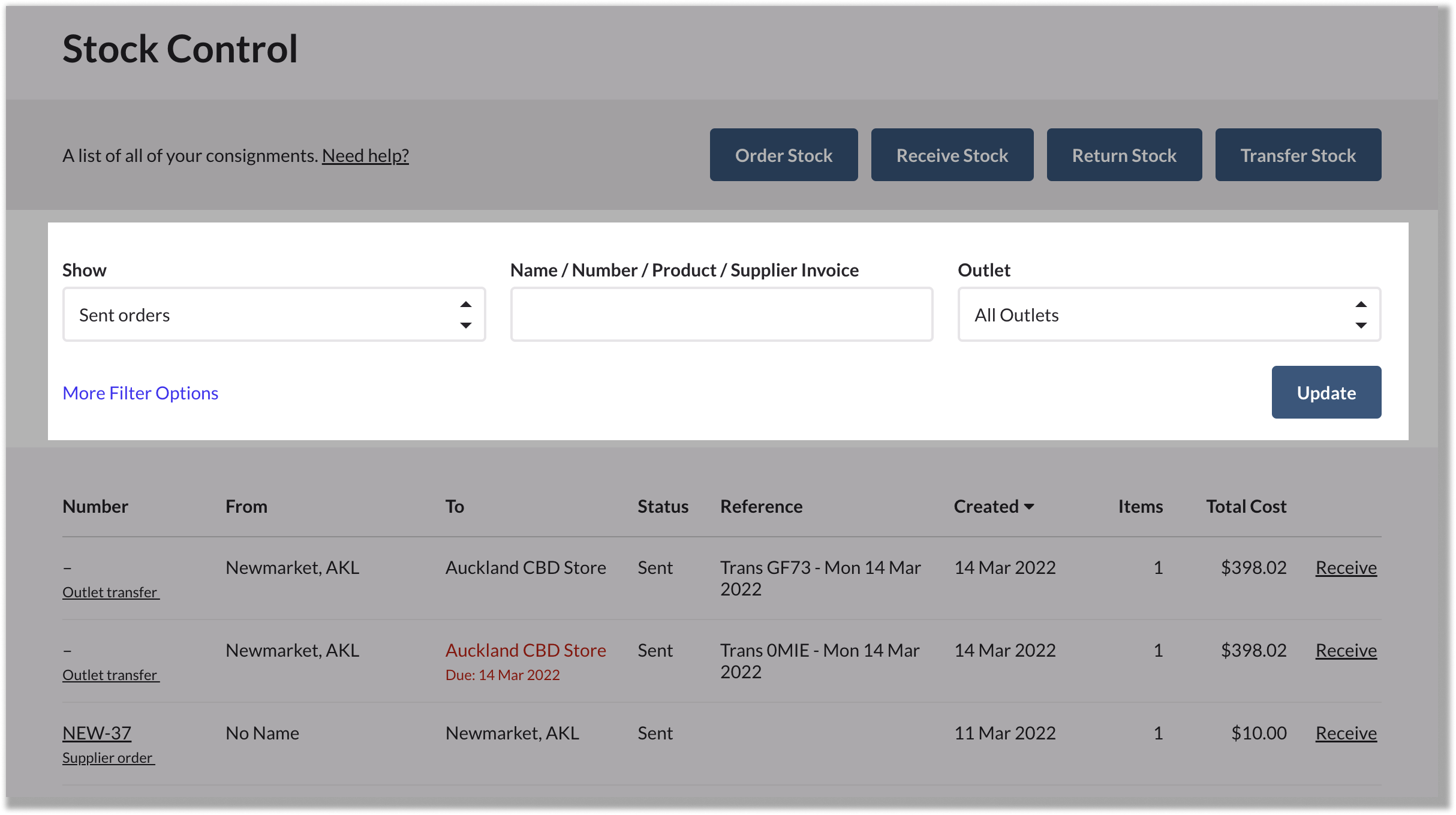 Transferring stock in Retail POS (X-Series) – Lightspeed Retail (X-Series)