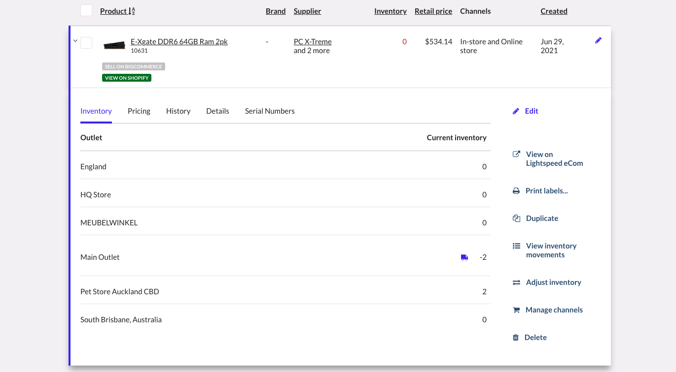 Tracking inbound inventory in Retail POS (X-Series) – Lightspeed Retail ...