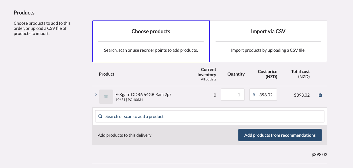 Tracking inbound inventory in Retail POS (X-Series) – Lightspeed Retail ...