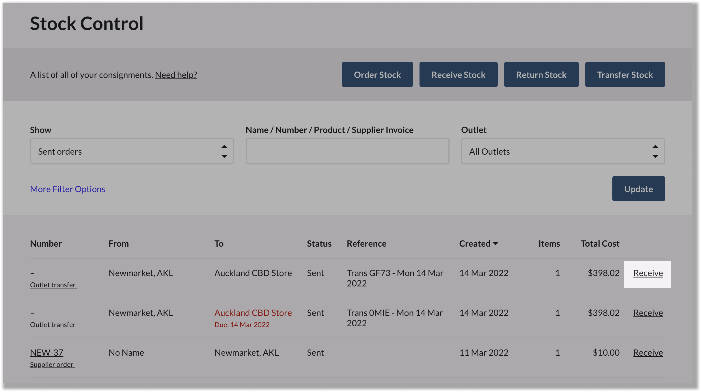 Transferring stock in Retail POS (X-Series) – Lightspeed Retail (X-Series)