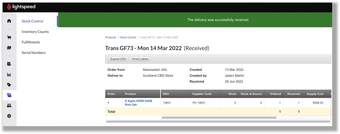 Transferring stock in Retail POS (X-Series) – Lightspeed Retail (X-Series)
