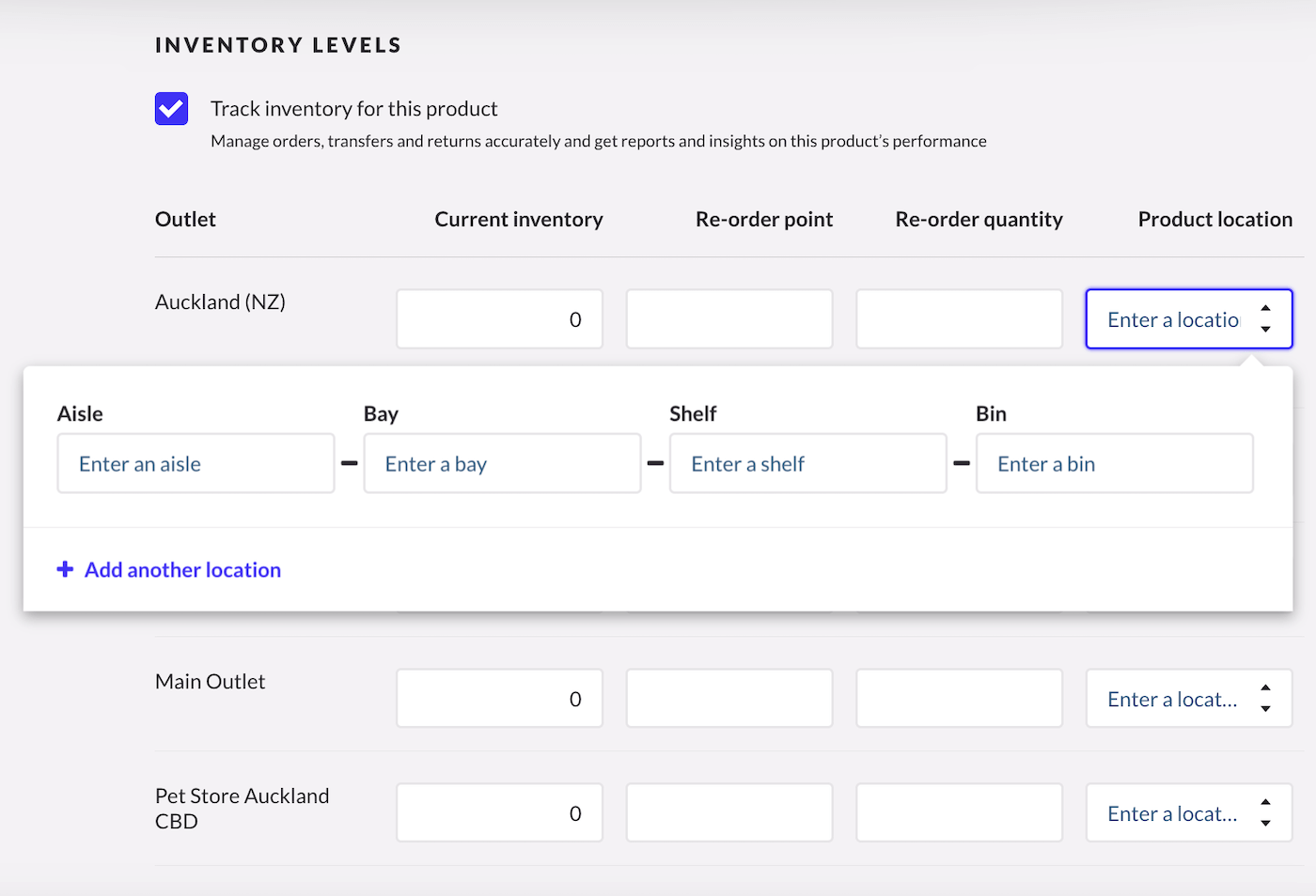 Adding and viewing product locations – Lightspeed Retail (X-Series)
