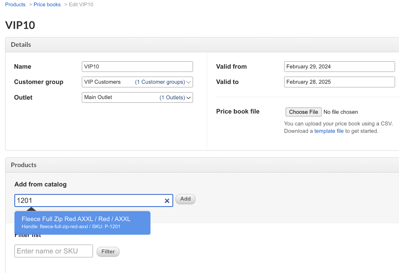 Updating a price book – Lightspeed Retail (X-Series)