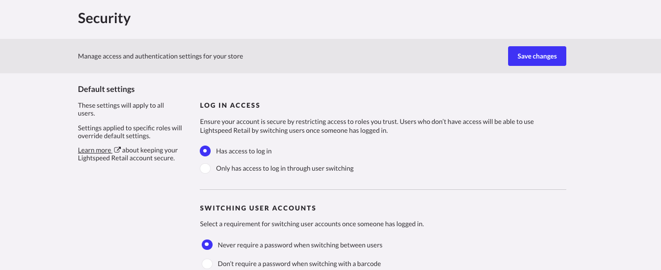 Setting user roles and permissions – Lightspeed Retail (X-Series)