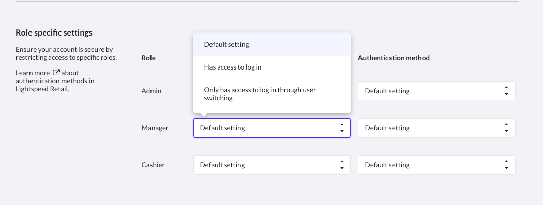 Setting user roles and permissions – Lightspeed Retail (X-Series)